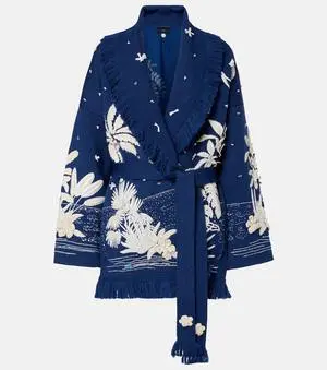 Alanui Postcard From Paradise Wool Cardigan - Blue