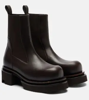 Rick Owens Beatle 60 Leather Platform Chelsea Boots - Black