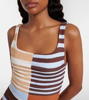 CALA DE LA CRUZ Vienna Striped Swimsuit