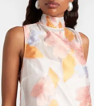 Staud Albee Floral Organza Mini Dress