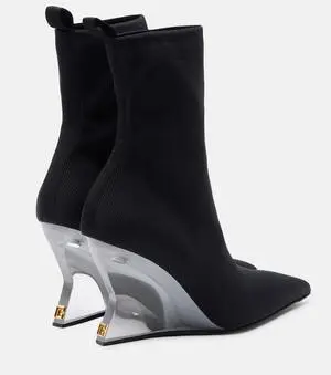 Balmain Knitted Wedge Ankle Boots