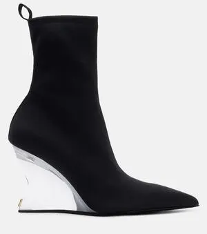 Balmain Knitted Wedge Ankle Boots