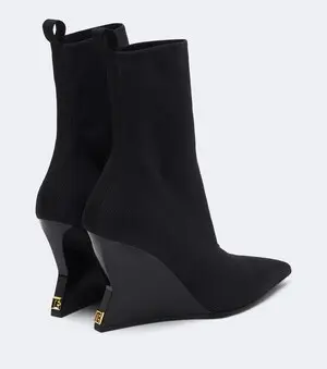Balmain Knitted Wedge Boots