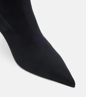 Balmain Knitted Over-the-knee Wedge Boots