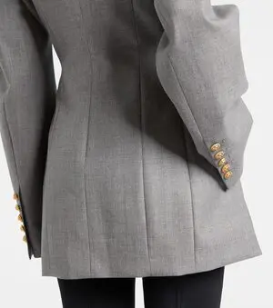 Balmain Draped Virgin Wool Blazer Dress