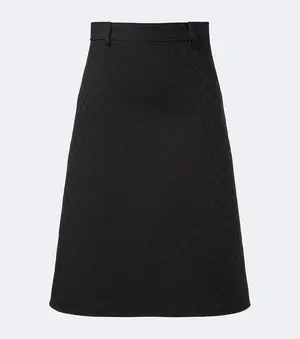 Gucci Gg Midi Skirt - Black