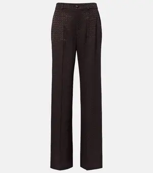 Gucci Silk Jacquard Wide-leg Pants
