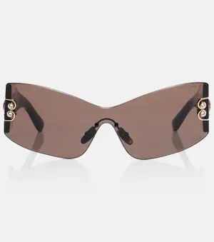 Dolce & Gabbana Embellished Rectangular Sunglasses - Brown