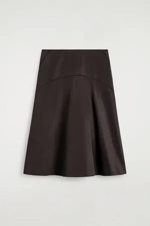 Cos Cotton Blend Twill Midi Skirt