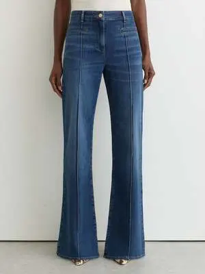 REISS Claude Pintuck-detail Flared Jeans - Mid Blue