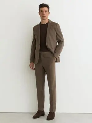 REISS Regent Suit Trousers - Taupe Brown