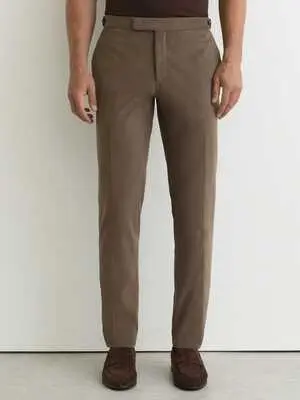 REISS Regent Suit Trousers - Taupe Brown