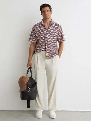 REISS Mills Cotton-blend Embroidered Crochet Shirt