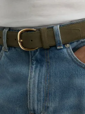 REISS Pierce Suede Belt