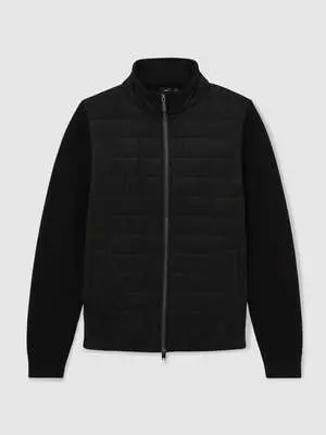 REISS Quilted Hybrid Zip-through Jacket