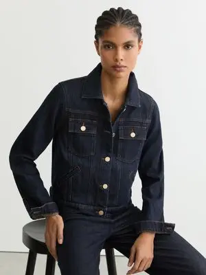 REISS Carmen Denim Trucker Jacket