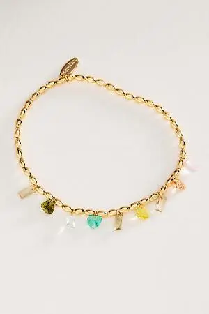 Anthropologie Beaded Crystal Stretch Bracelet - Multi