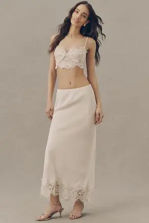 Bardot Elisan Lace Satin Maxi Skirt
