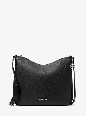Michael Kors Nayla Medium Pebbled Leather Messenger Bag - Black