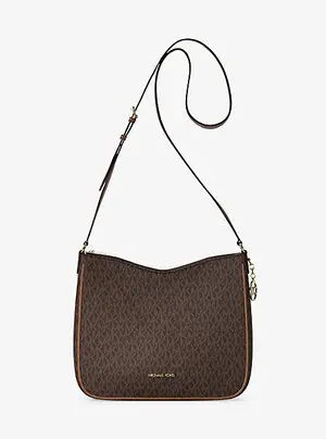 Michael Kors Nayla Medium Signature Logo Messenger Bag - Brown