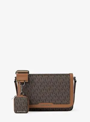 Michael Kors Hudson Mini Signature Logo Crossbody Bag With Airpod Case - Brown