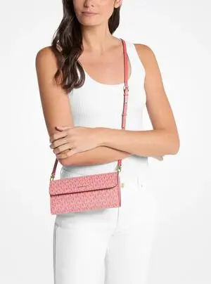 Michael Kors Jet Set Small Signature Logo Convertible Crossbody Bag - Pink