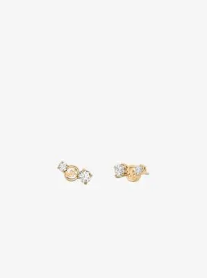 Michael Kors Logo And Cubic Zirconia Stud Earrings