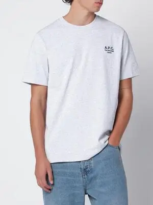 A.p.c. Crewneck T-shirt With Logo - Grey