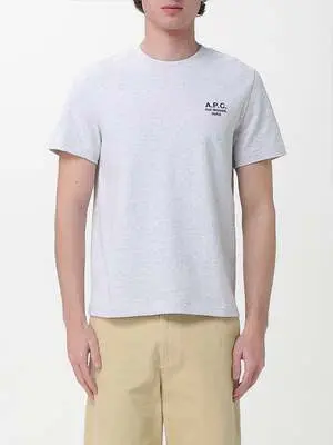A.p.c. Crewneck T-shirt With Logo - Grey