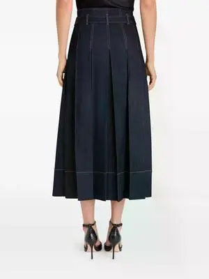Cinq À Sept Rylee Belted Pleated Midi Skirt - Blue