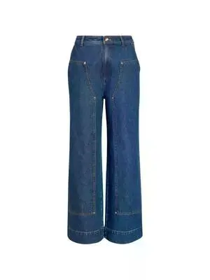 Cinq À Sept Ryker Paneled Wide Leg Jeans - Blue