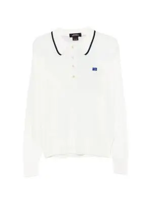 WALES BONNER X John Smedley Logo-embroidery Polo Shirt - Neutrals