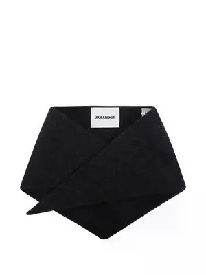 JIL SANDER Logo-patch Scarf - Black