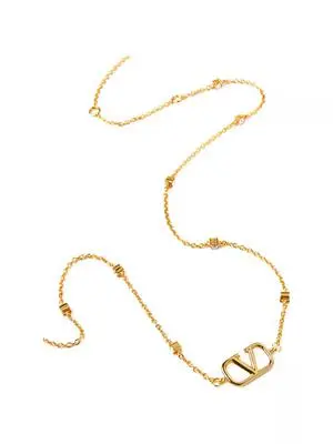 Valentino Garavani Mini Vlogo Signature Necklace With Swarovski Crystals