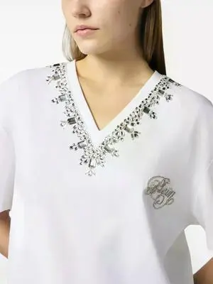 Philipp Plein Embroidered V-neck T-shirt