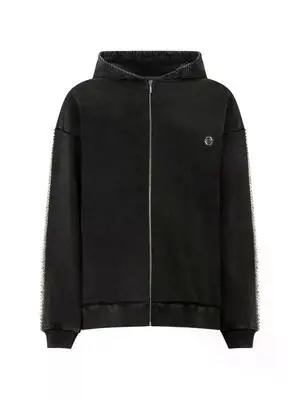 Philipp Plein Strass Zip Hoodie - Black