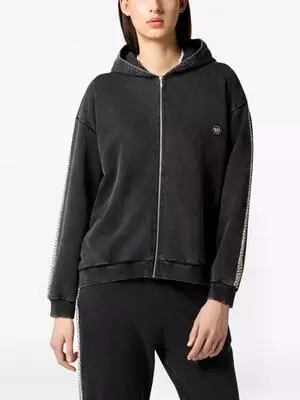 Philipp Plein Strass Zip Hoodie - Black
