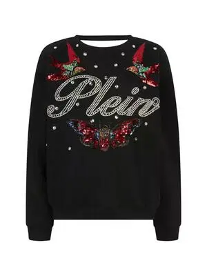 Philipp Plein Open Back Strass Sweatshirt - Black