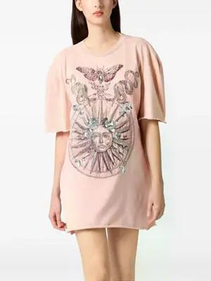 Philipp Plein Mini Butterfly-motif Tattoo Dress - Pink