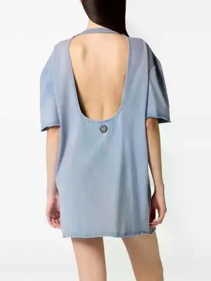 Philipp Plein Mini Butterfly-motif Dress - Blue