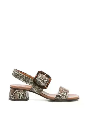 Chie Mihara Buckle Snake-print Sandals