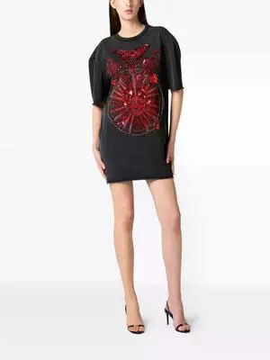 Philipp Plein Open-back Front-sequin Mini Dress