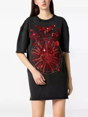 Philipp Plein Open-back Front-sequin Mini Dress