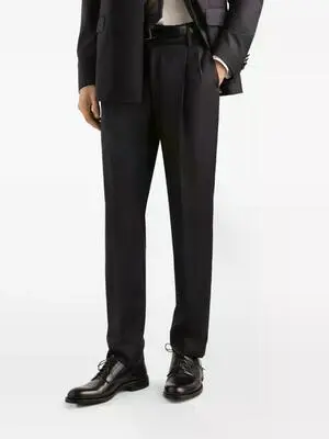 Dolce & Gabbana Pinstripe Wool Trousers - Black