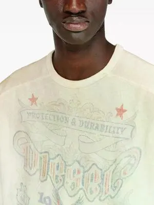 DIESEL® T-shirt With Crest Graphic - Neutrals