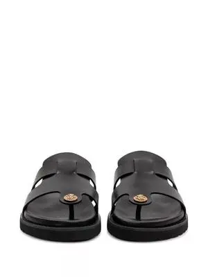 Versace Leather T-strap Sandals