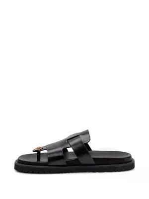 Versace Leather T-strap Sandals