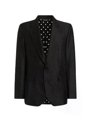 Dolce & Gabbana Single-breasted Sicilia Light Jacket With Micro Pattern Jacquard