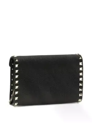 Valentino Garavani Small Rockstud Leather Chain Wallet - Black