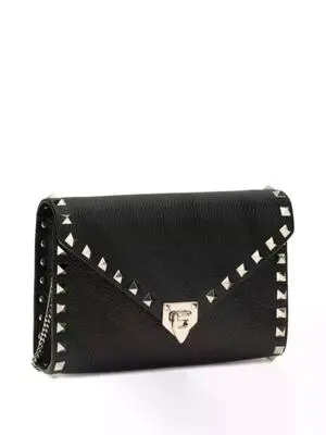 Valentino Garavani Small Rockstud Leather Chain Wallet - Black